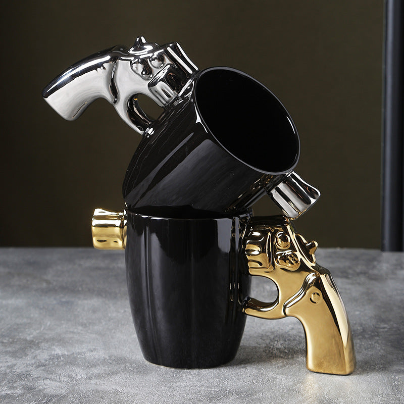 Creative Novelty Coffee Mug with Revolver Handle – luckyoou